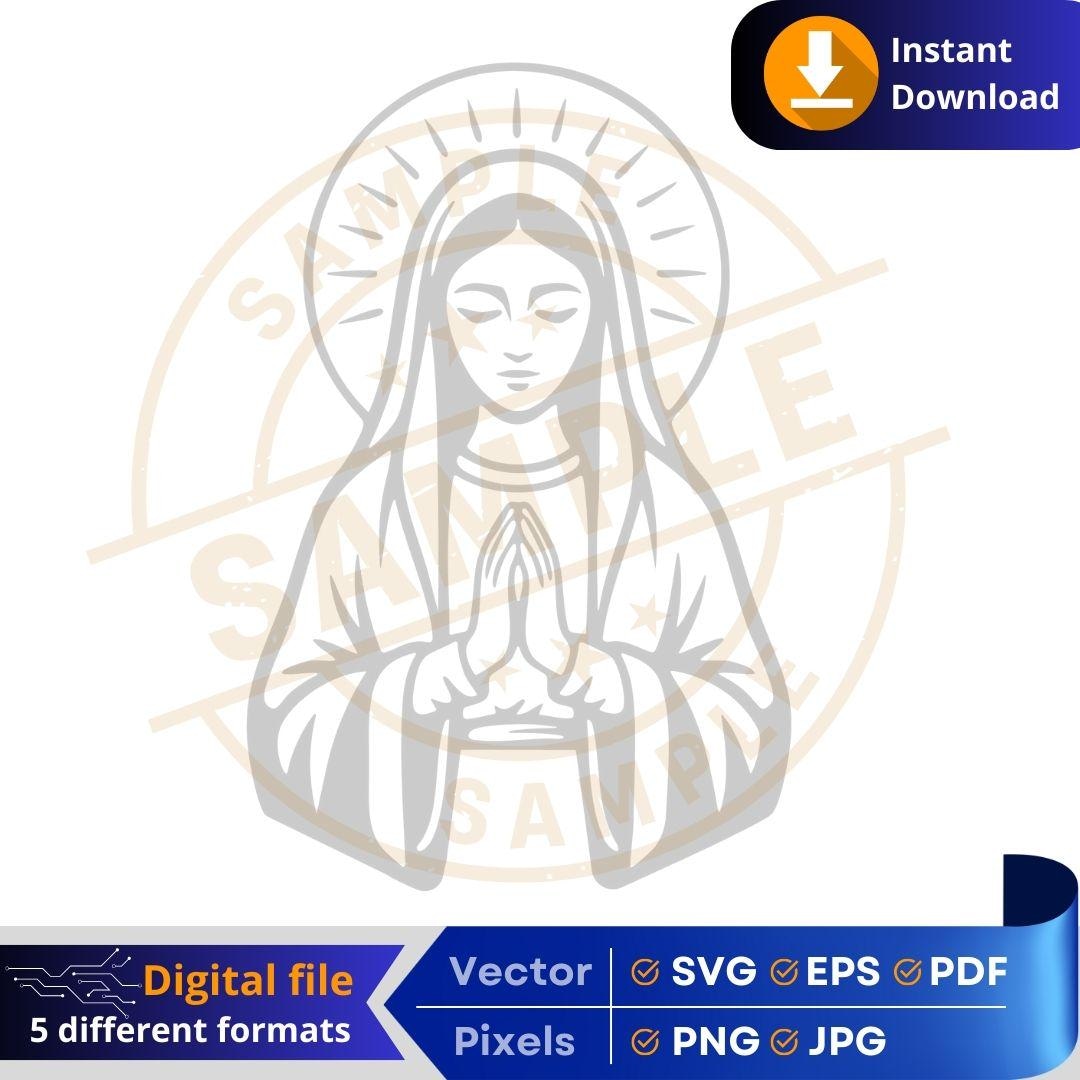 Virgin Mary SVG | Religious Digital Download | Virgin Mary | Our Lady ...
