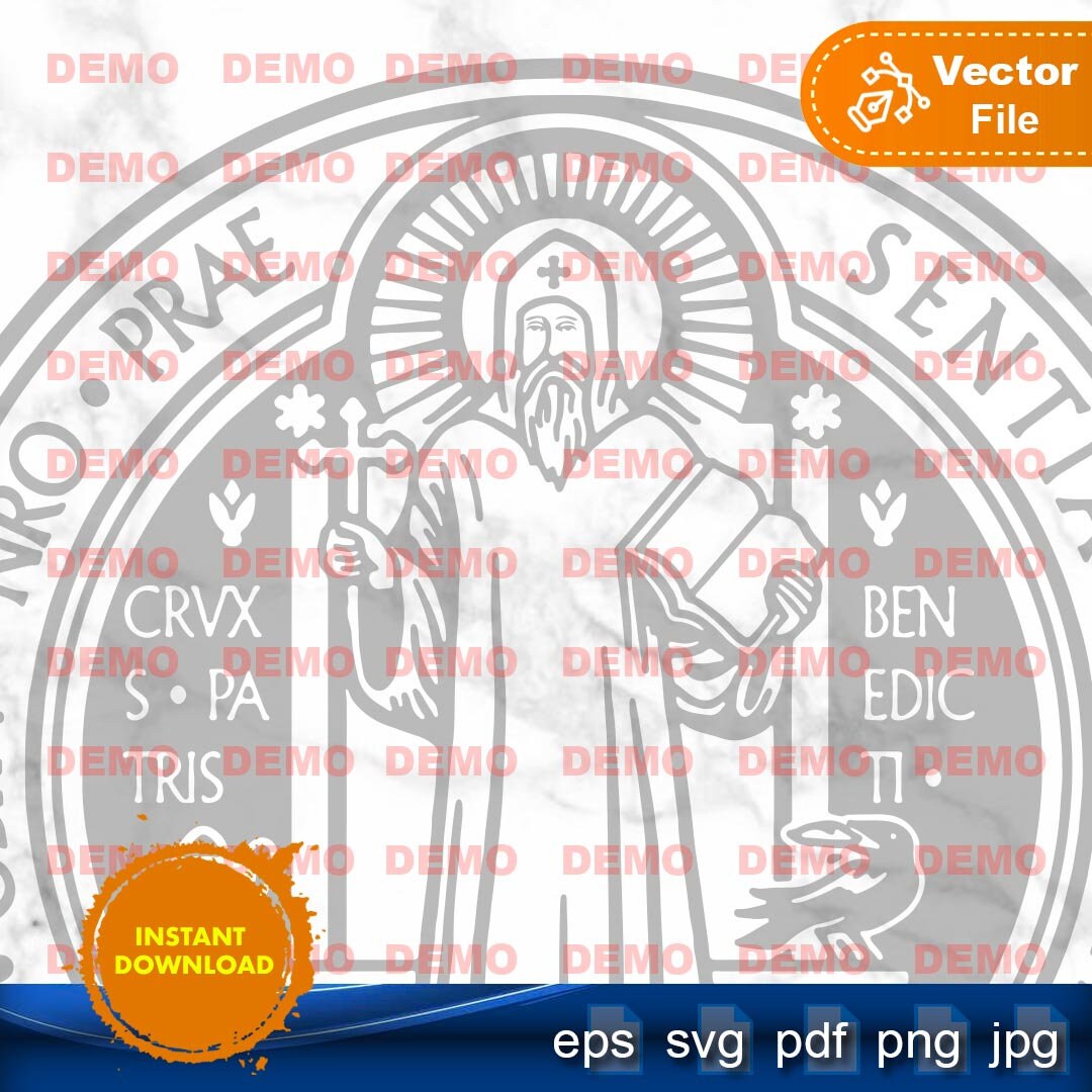 Saint Benedict Medallion SVG Religious Vector Images for - Etsy