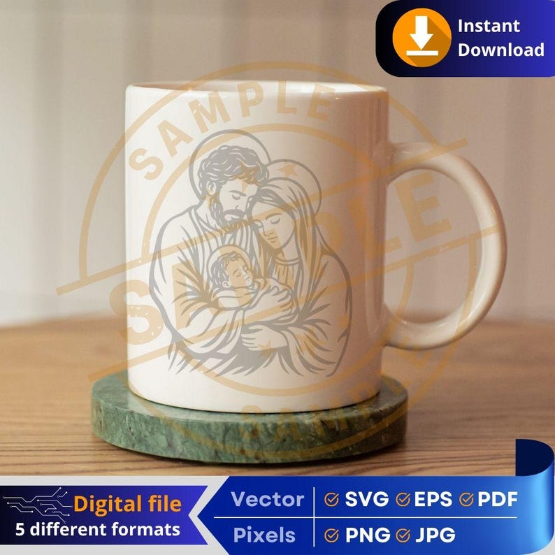 Nativity Jesus Mary and Joseph SVG | Religious Digital Download ...