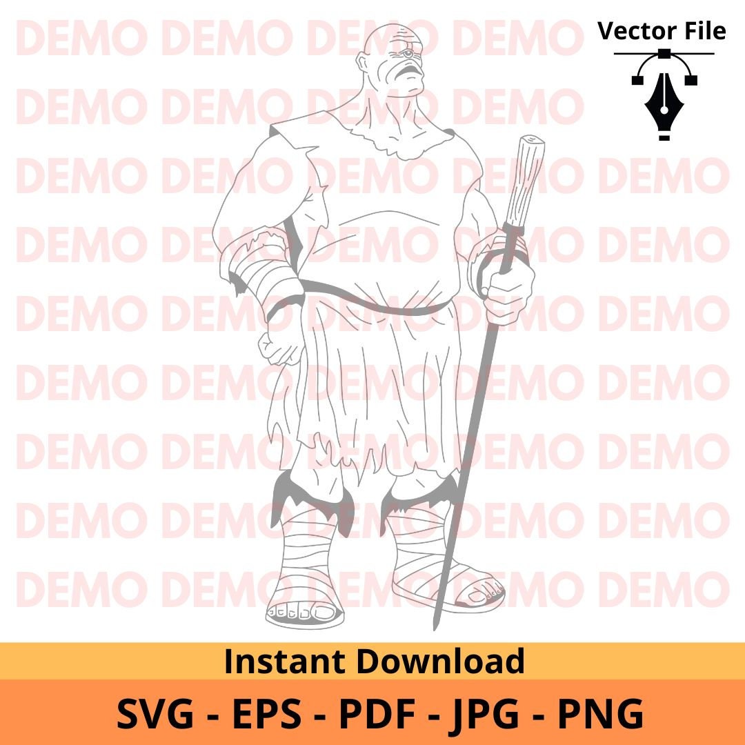 Tartalo Basque Mythology, Gigantic Anthropomorphic Cyclops SVG Vector ...