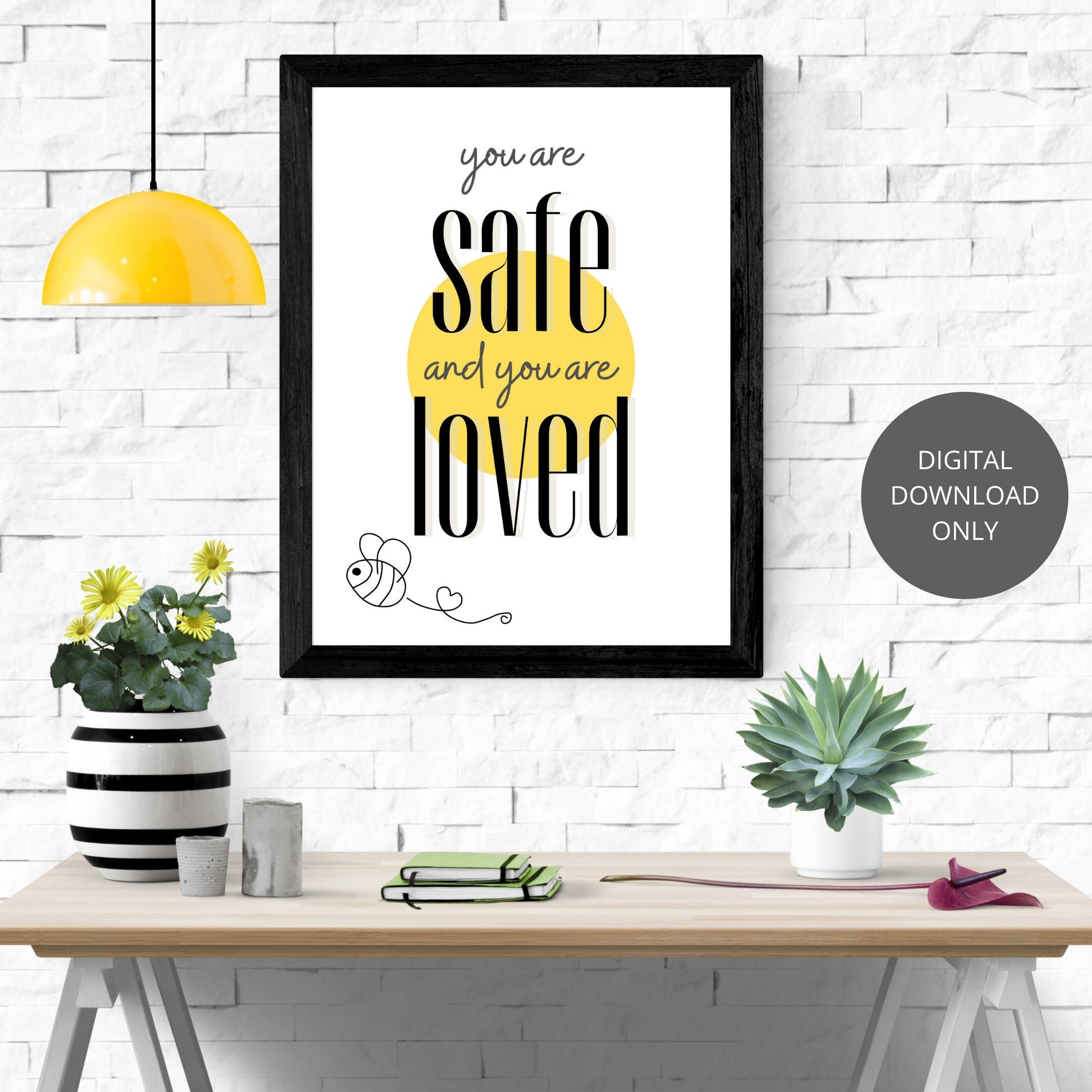 Printable Art With Positive Affirmation. You Are Safe and You - Etsy