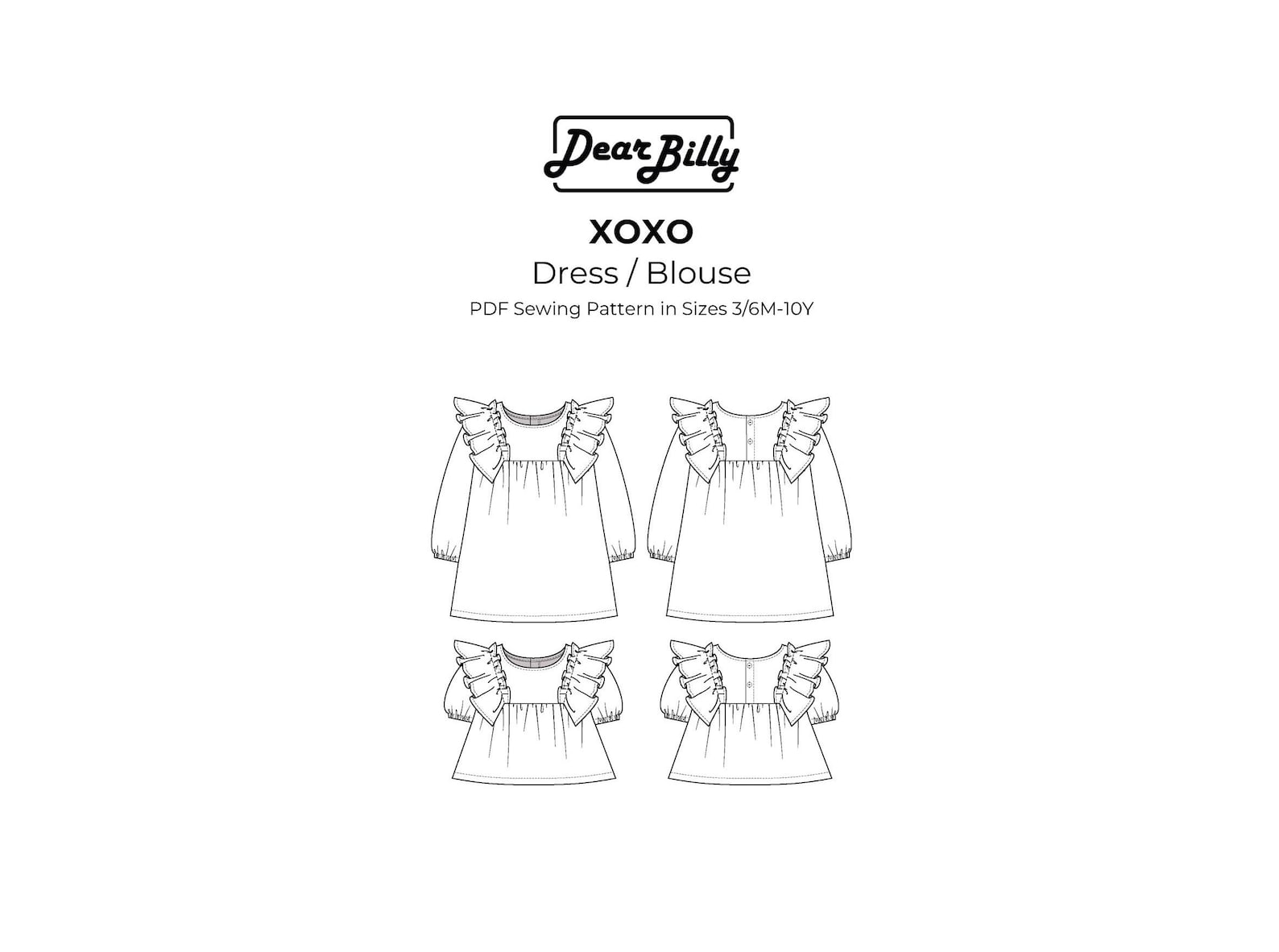 Girls Blouse + Dress Bundle PDF Sewing Pattern 3/6M-10Y - Etsy