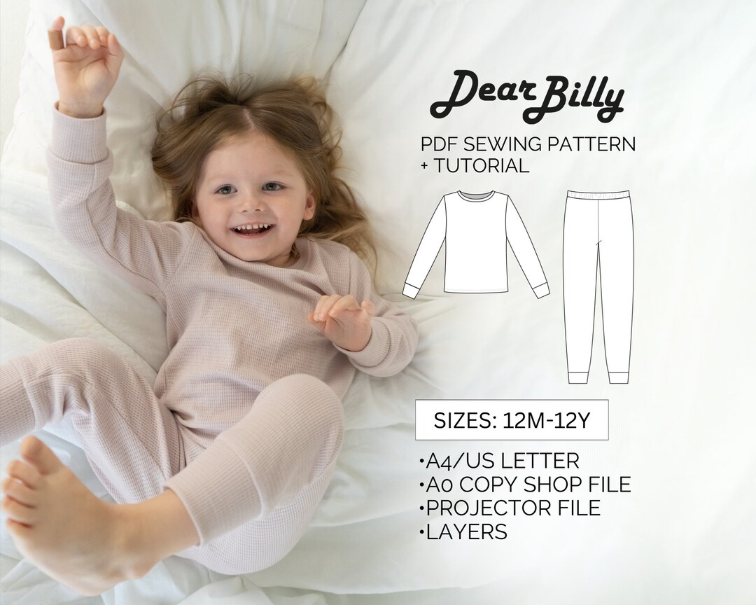 Kids Pajama Set Bundle PDF Sewing Pattern 12M-12Y - Etsy