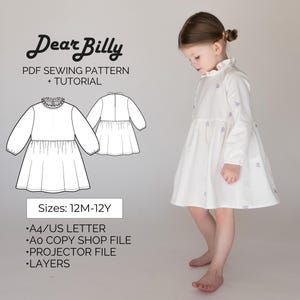 Girls Dress PDF Sewing Pattern 12M-12Y - Etsy
