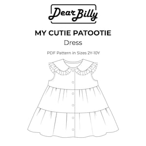 Tiered Ruffle Collar Girls Dress PDF Sewing Pattern Sizes 2T-10Y - Etsy