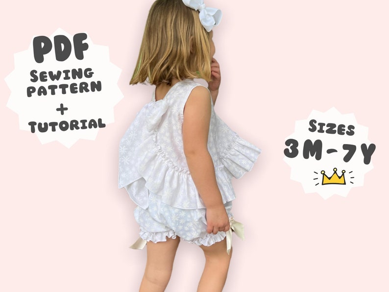 Girl Set Bundle PDF Sewing Pattern Pinafore Top and Shorties - Etsy