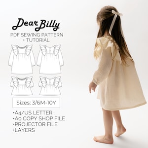 Girls Blouse Dress Bundle PDF Sewing Pattern 3/6M-10Y - Etsy