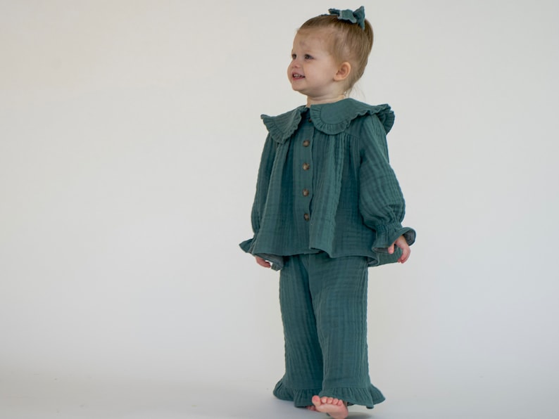 Ruffle Blouse and Pants Pajama Lounge Set Bundle Girls PDF - Etsy