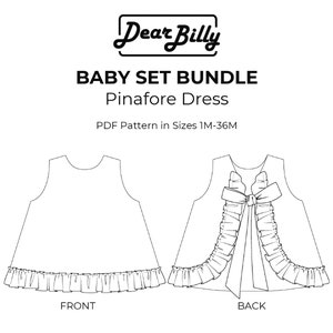 Baby Set Bundle Bonnet Pinafore Dress Bloomers 1M-36M PDF Sewing ...
