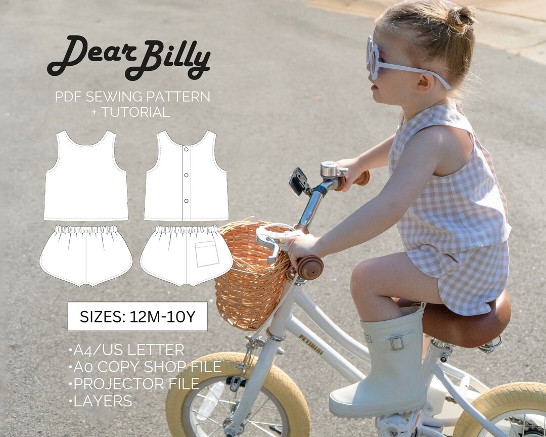 Girls Top & Shorts Bundle PDF Sewing Pattern 12M-10Y - Etsy