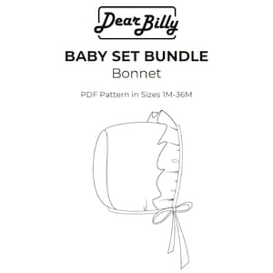 Baby Set Bundle Bonnet Pinafore Dress Bloomers 1M-36M PDF Sewing ...