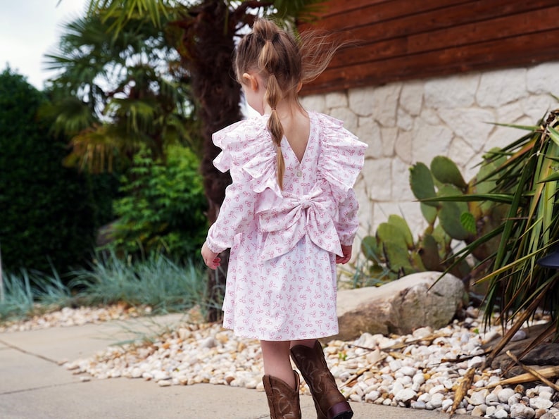 Ruffle Bow Dress PDF Pattern: Girls Sizes 12M-12Y (instant Download) - Etsy