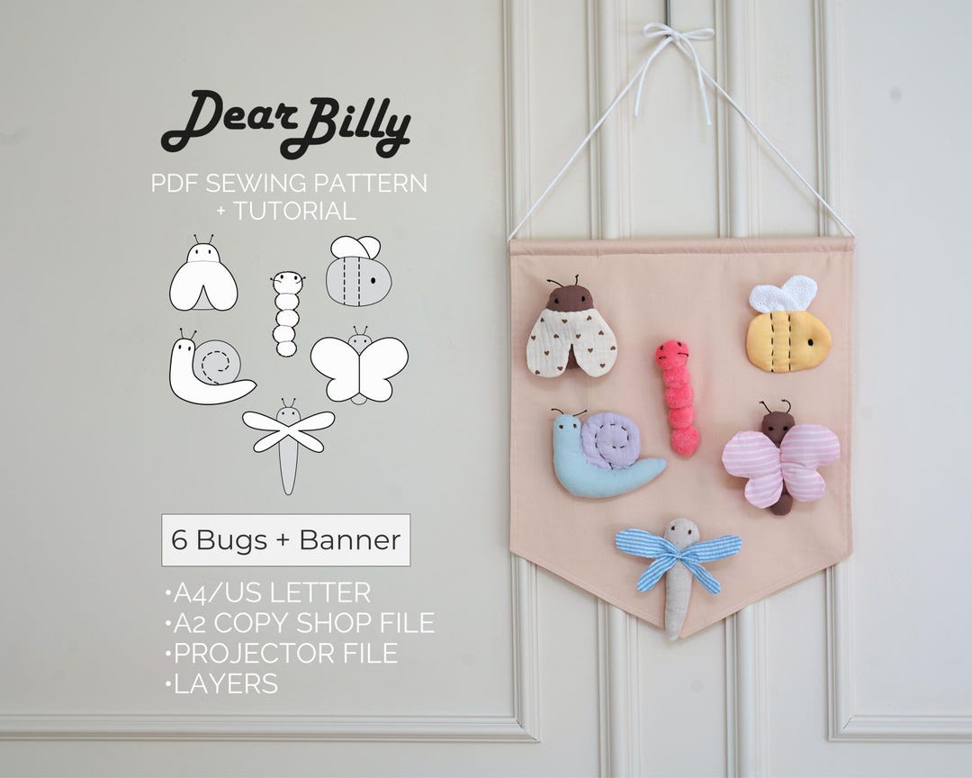 Insects Plushies Sewing Pattern PDF – the Beetles Stuffed Animals ...