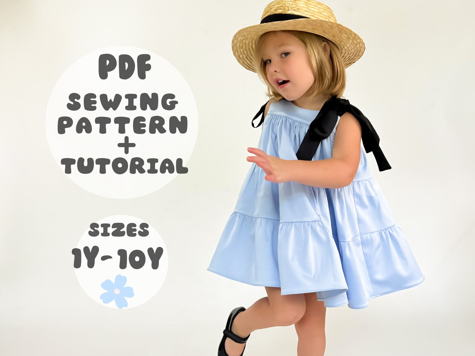 Girls Tiered Shoulder Strap A-line Dress PDF Sewing Pattern - Etsy