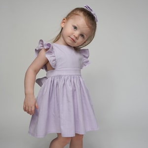 Girls Ruffle Pinafore Dress With a Bow PDF Sewing Pattern 3M-10Y - Etsy