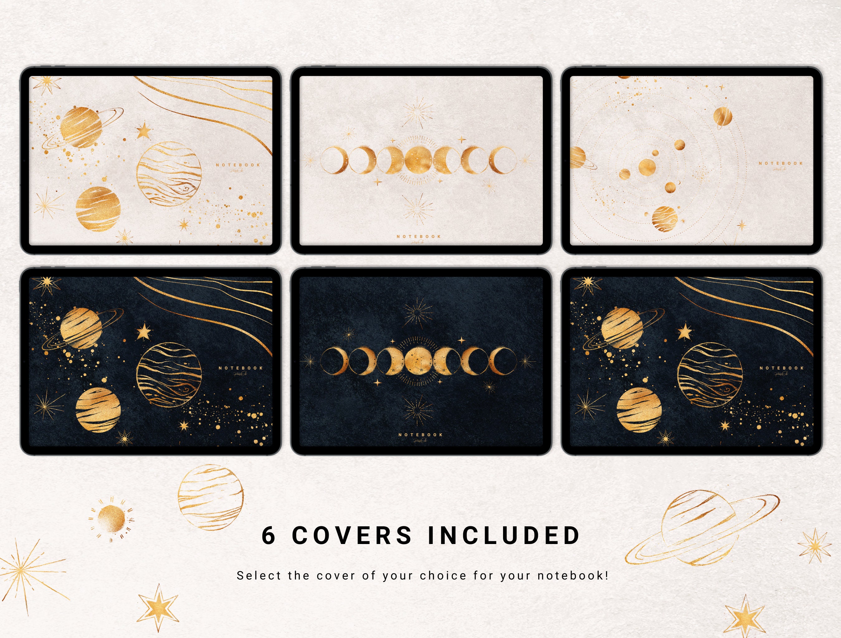 Galaxy Digital Notebook Landscape Minimal Notebook With - Etsy