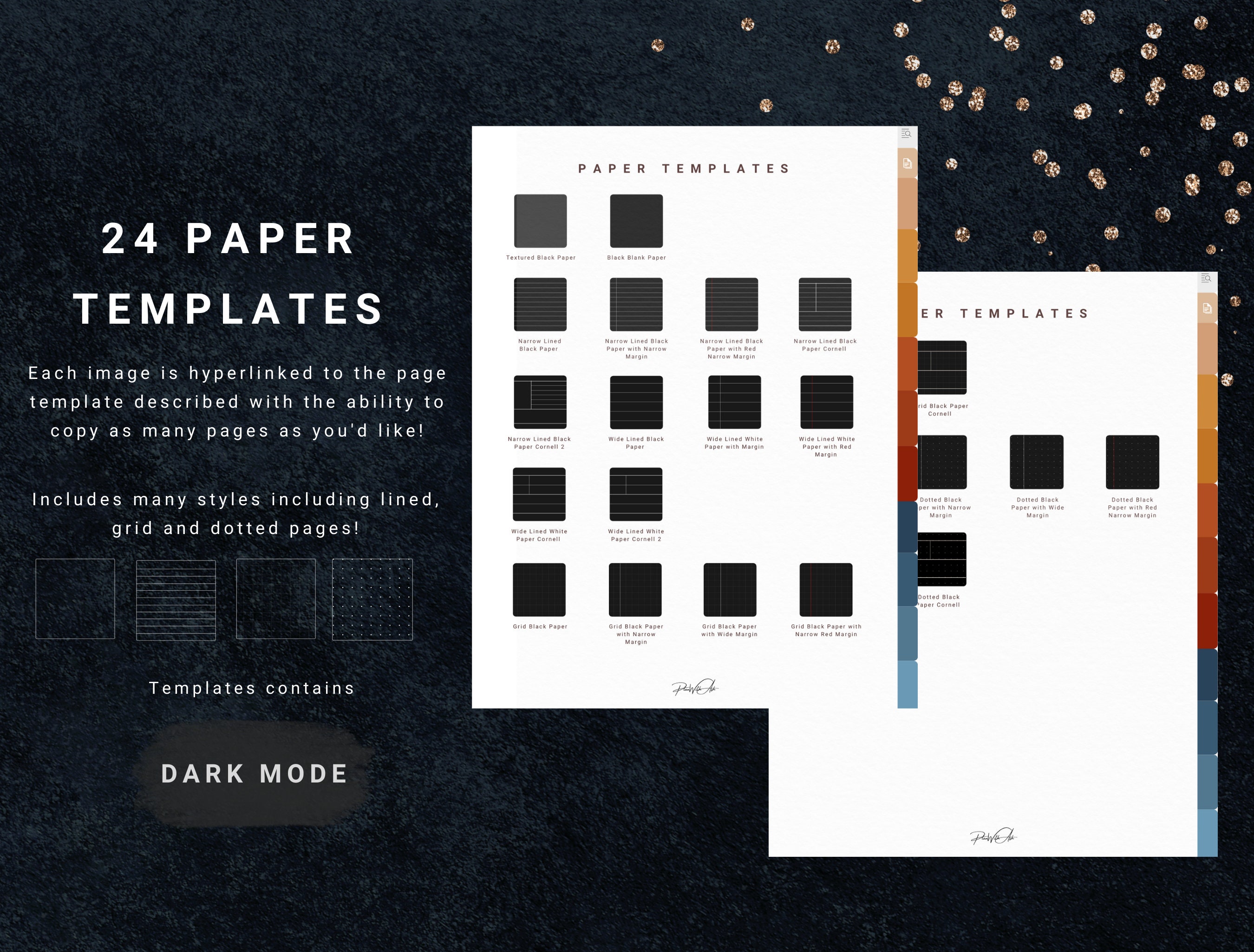 Digital Dark Mode Notebook Portrait Aesthetic Notebook With - Etsy