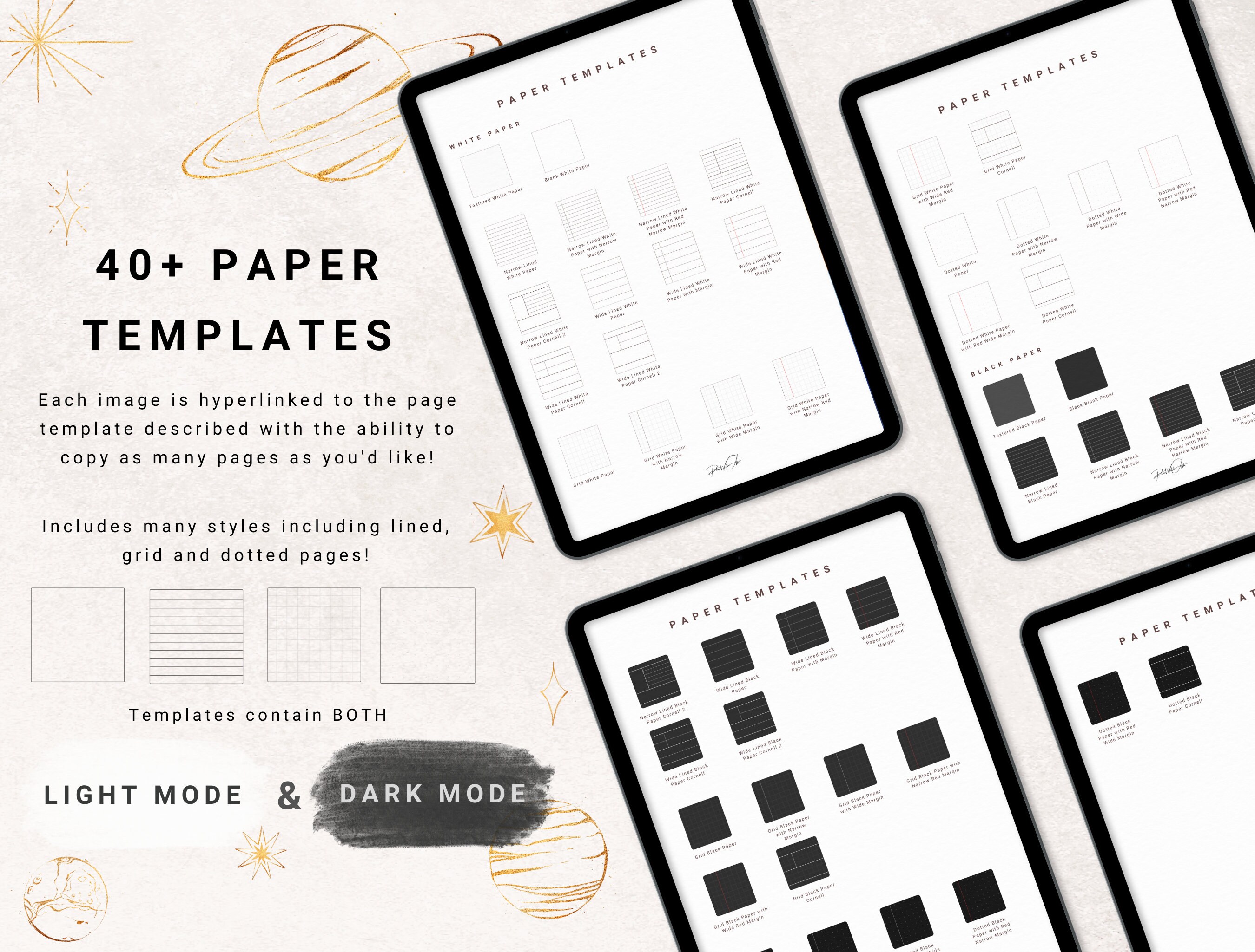 Galaxy Digital Hyperlinked Notebook Portrait Notebook With - Etsy