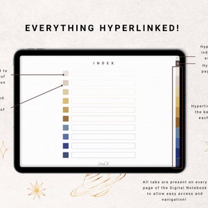 Galaxy Digital Notebook, Landscape, Minimal Notebook With Tabs ...