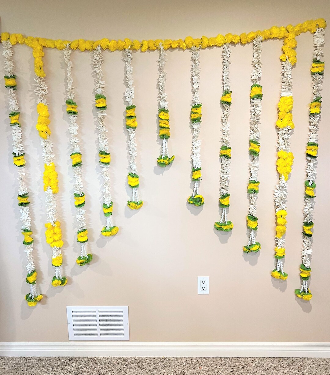 Ready to Install Marigold Backdrop for Diwali, Indian Festivities, Puja ...