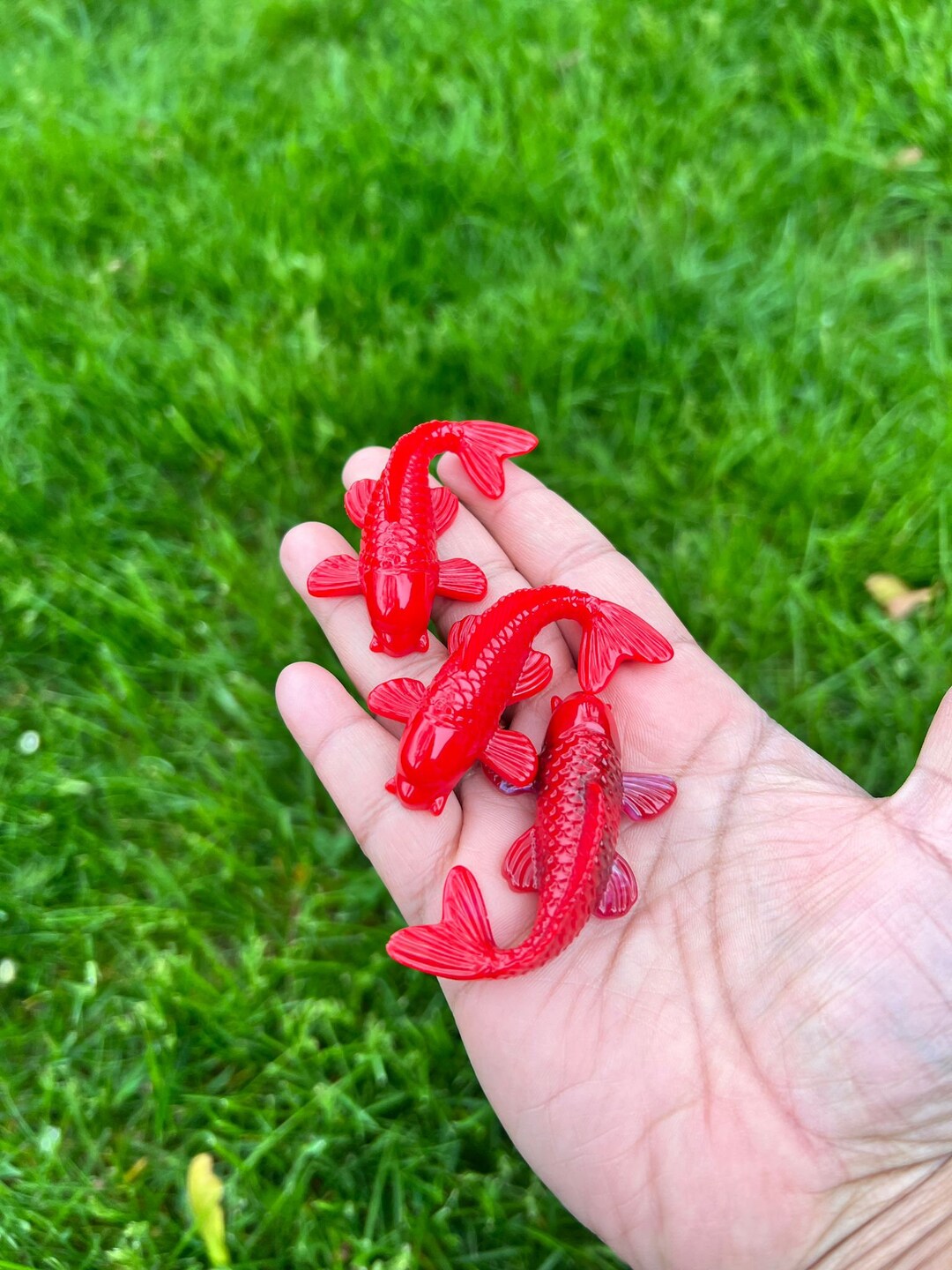 Set of 3 Mini Koi Fish: Handcrafted With Resin, Ideal for Desks or ...