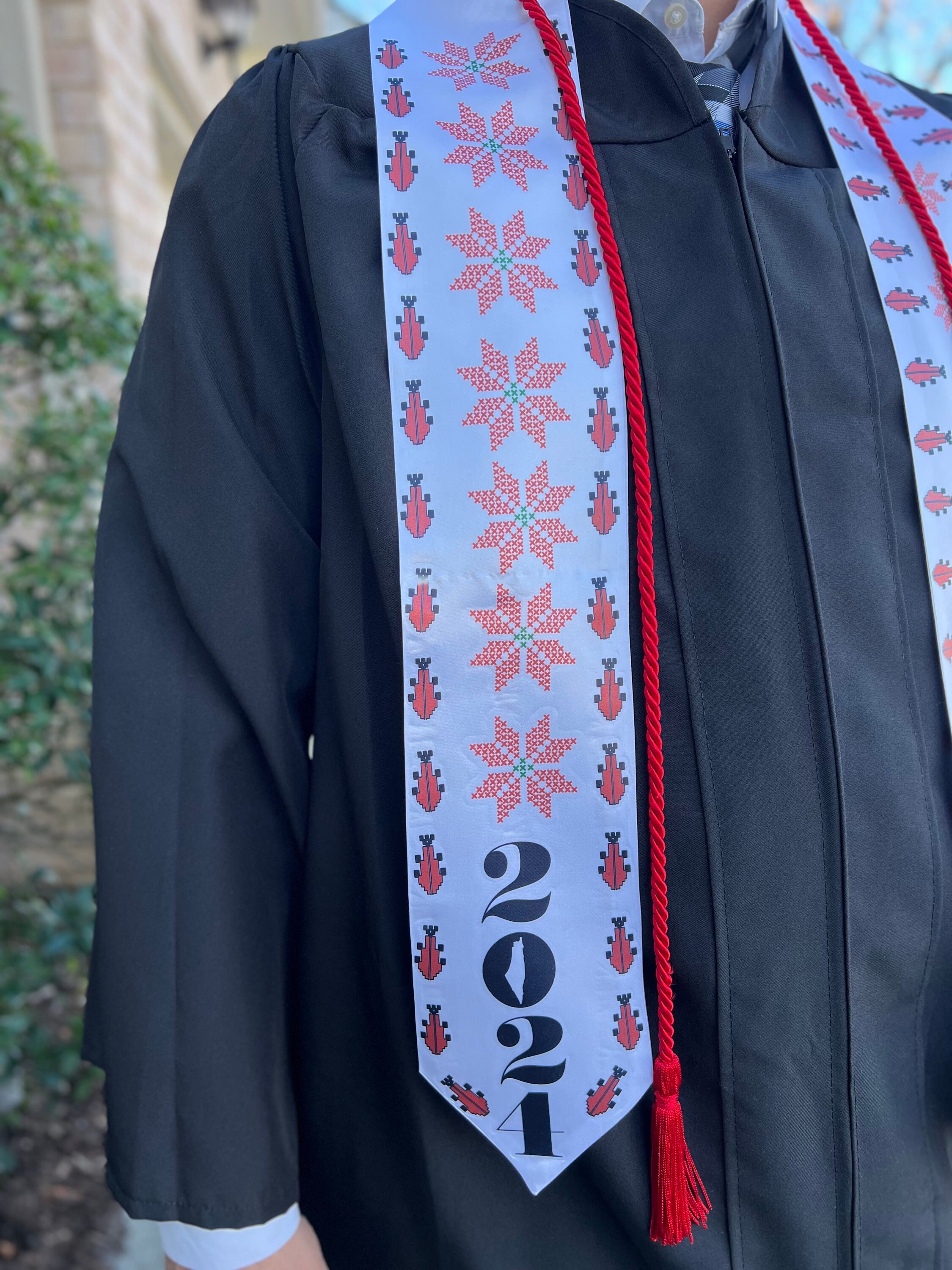 Palestine Flower image Graduation Stole Falasteen Grad Stole Sash ...