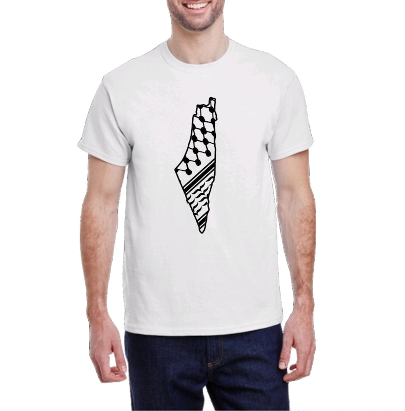Falasteen Outline Keffiyeh T-shirt Crewneck Pattern Palestine Unisex ...