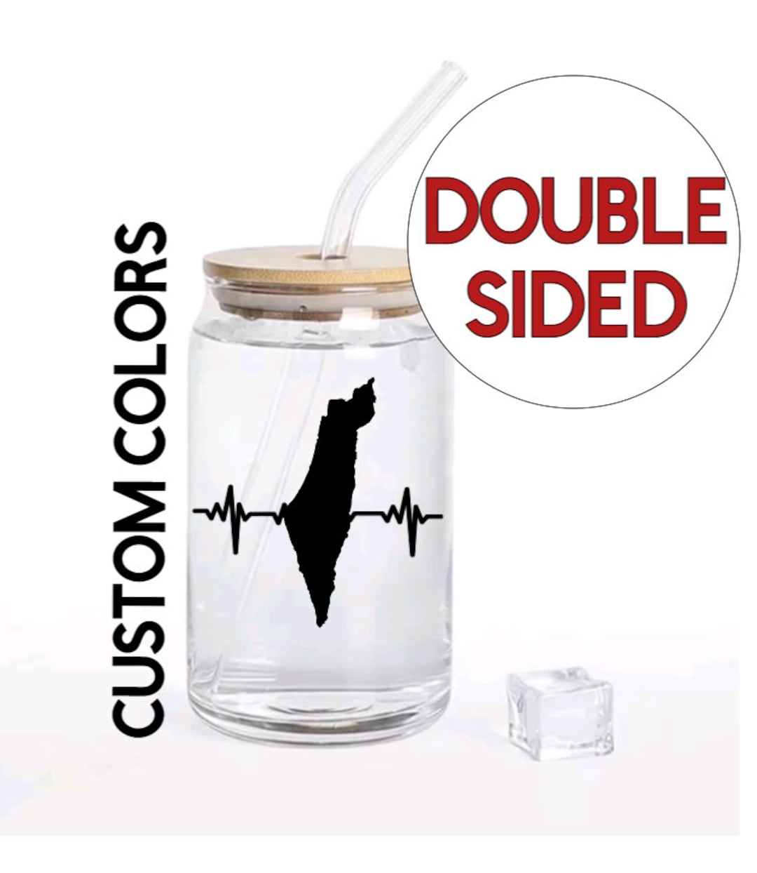Palestine Falasteen Heart Beat Custom Coffee Soda Can With Lid Glass ...