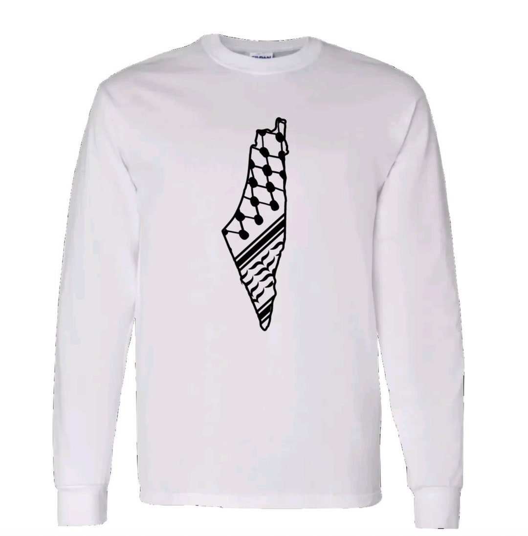 Falasteen Outline Keffiyeh Crewneck Pattern Palestine Unisex ...