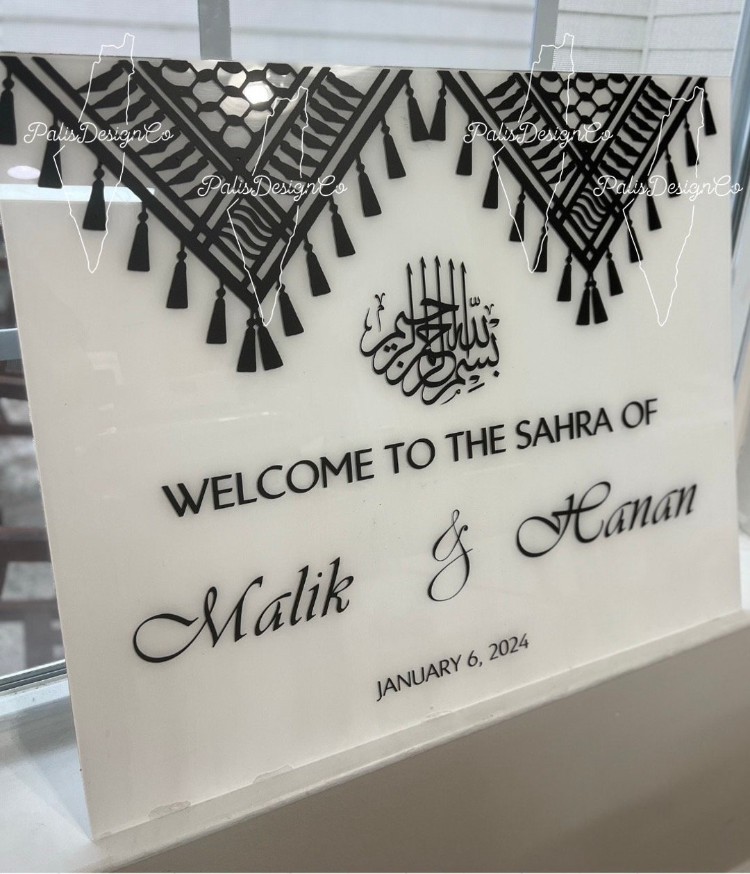 Welcome to Sahra Entrance Sign Palestine Henna Palestinian Henna Sign ...