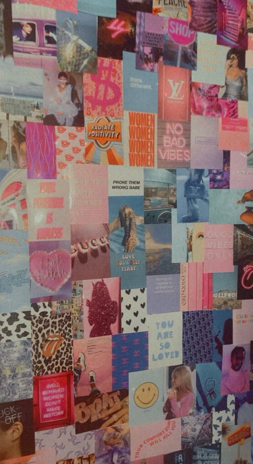 Pink Boujee Baddie Collage Aesthetic Trendy Vogue Vsco Etsy