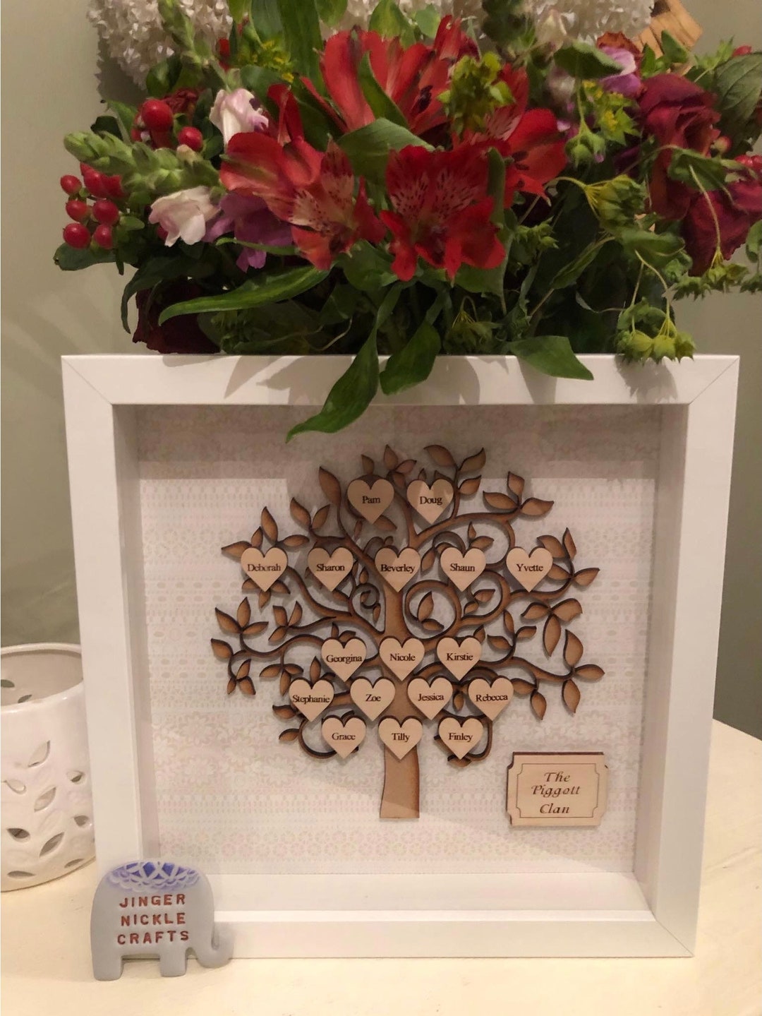 Handmade Personalised Family Tree Frames Engraved With Plaque - Etsy