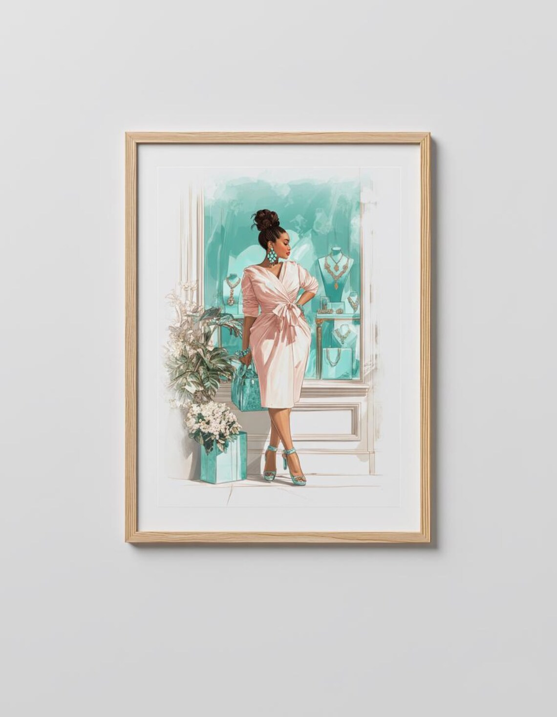 Faye – Digital Art Print | Modern Fashion Illustration | Elegant Black ...