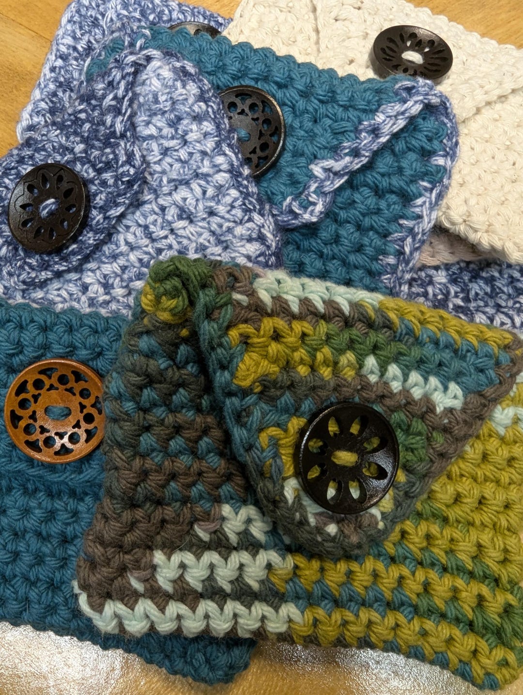 Cotton Crochet Wallet With Button - Etsy