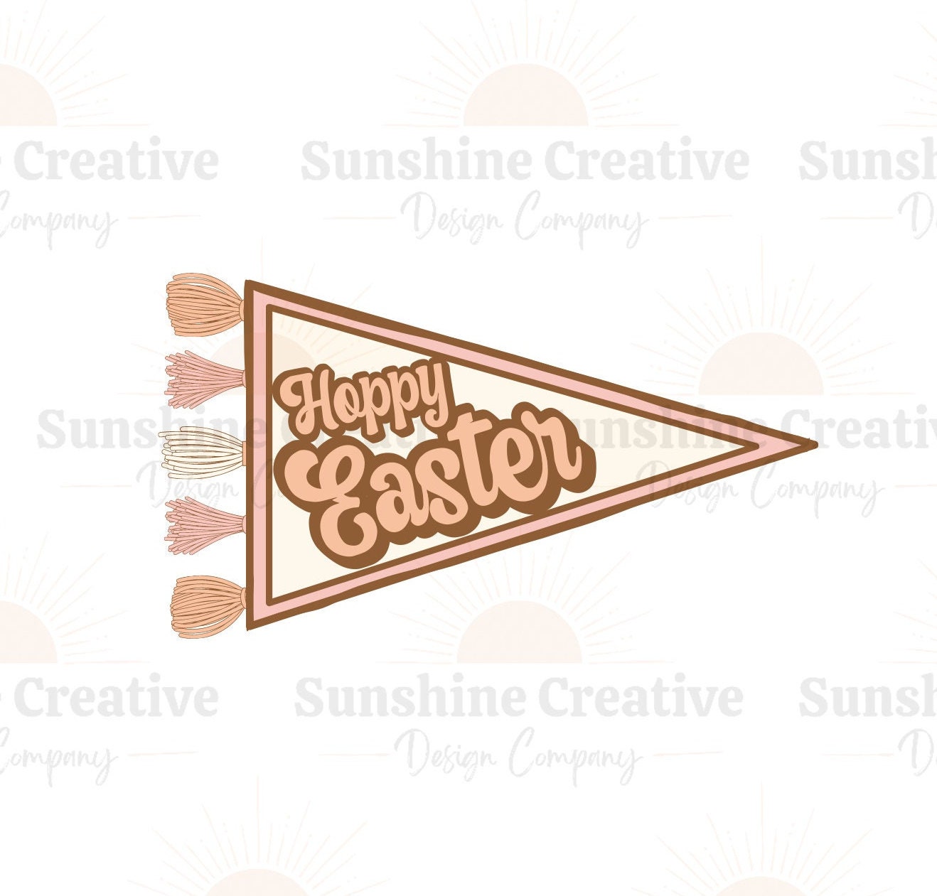 Boho Easter Banner Svg, Hoppy Easter Flag Clipart, Happy Easter Flag ...