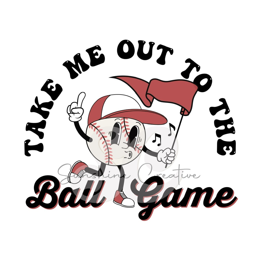 Take Me Out to the Ball Game Png, Vintage Baseball Cartoon, Retro ...