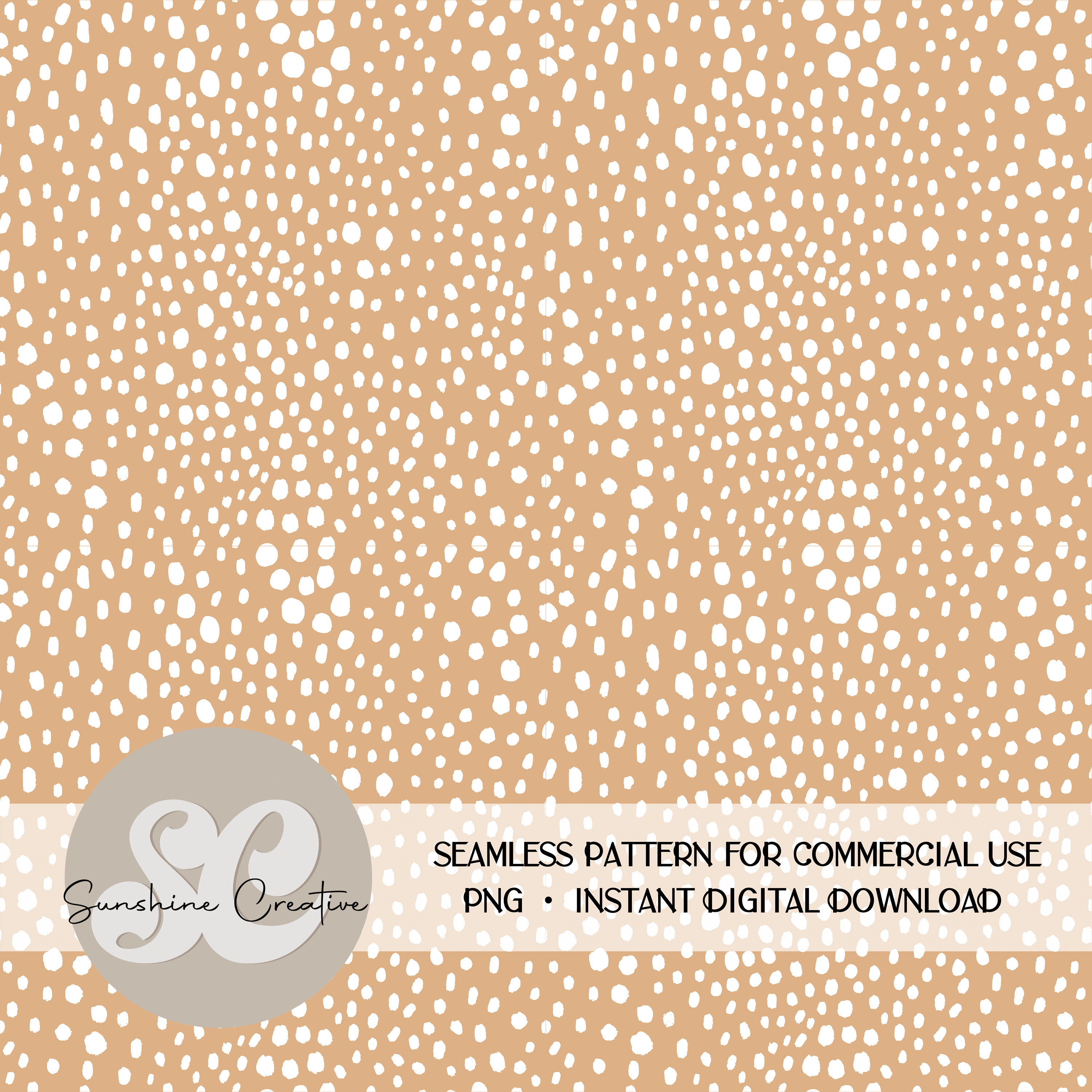 Dot Animal Print PNG Seamless Pattern Cheetah Tan & White - Etsy