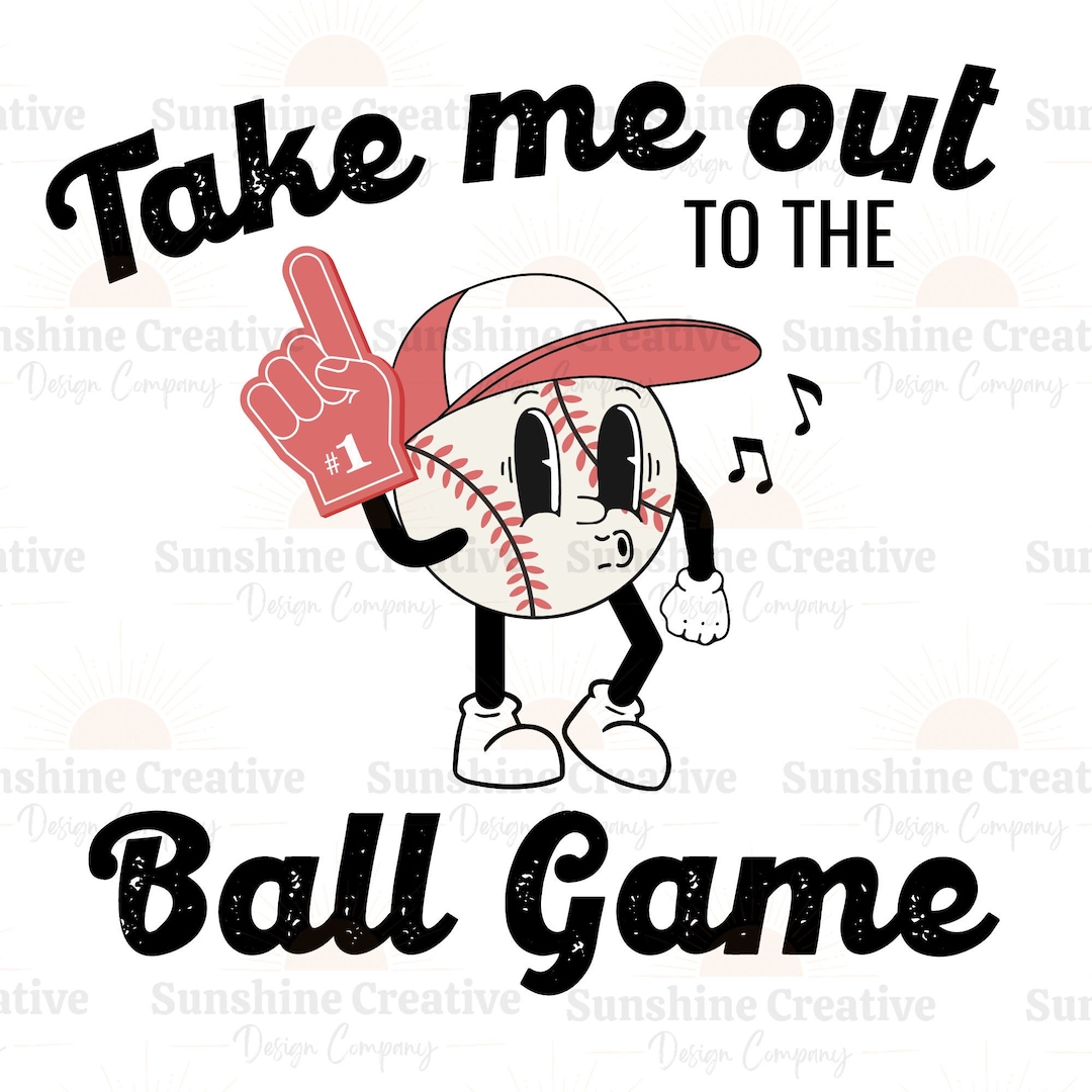 Take Me Out to the Ball Game Svg, Vintage Baseball Cartoon Svg, Retro ...