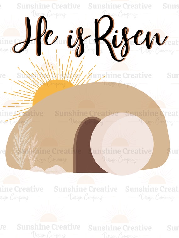 Easter Svg He is Risen PNG Easter Resurrection SVG Clipart | Etsy