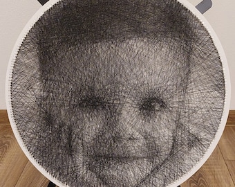 Personalized String Art Portrait Colorful, String Fine Art, Free Sketch ...