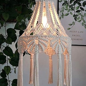 Macrame Boho Light Shade Hanging Lamp Boho Nursery Decor - Etsy