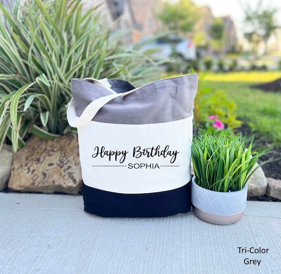 Custom Happy Birthday Tote Bag Custom Birthday Party Bag - Etsy
