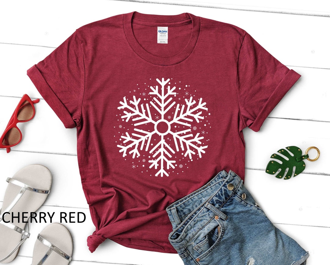 Snowflakes Shirt, Snowflake Christmas T-shirt for Women, Christmas ...
