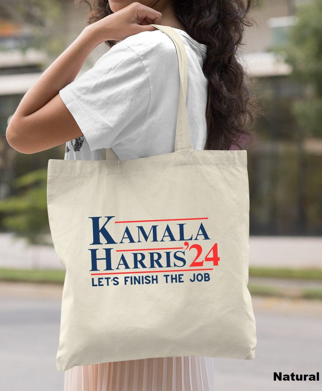 Kamala Harris 2024 Tote Bag, Let's Finish the Job Bag, Kamala Election ...
