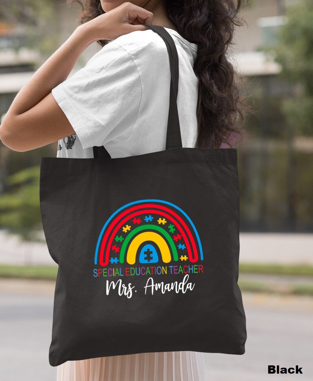 Personalized Autism Teacher Tote Bag, Custom Autism Gift Bag, Special ...