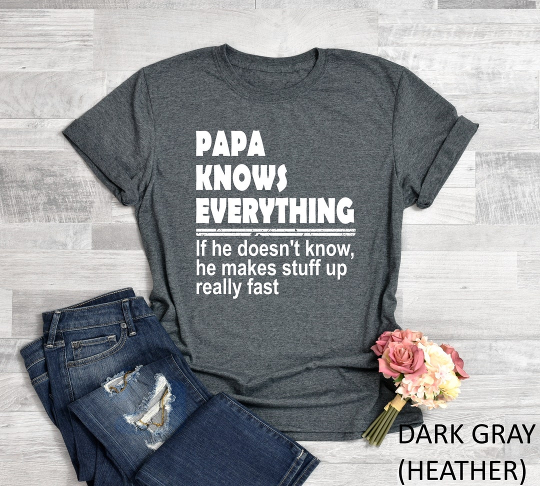 Papa Knows Everything Shirt, Papa Shirt, Fathers Day Gift, Birthday ...