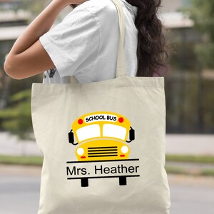 Customized Bus Driver Bag, Gift for Women, Canvas Tote Bag, Bus Driver ...