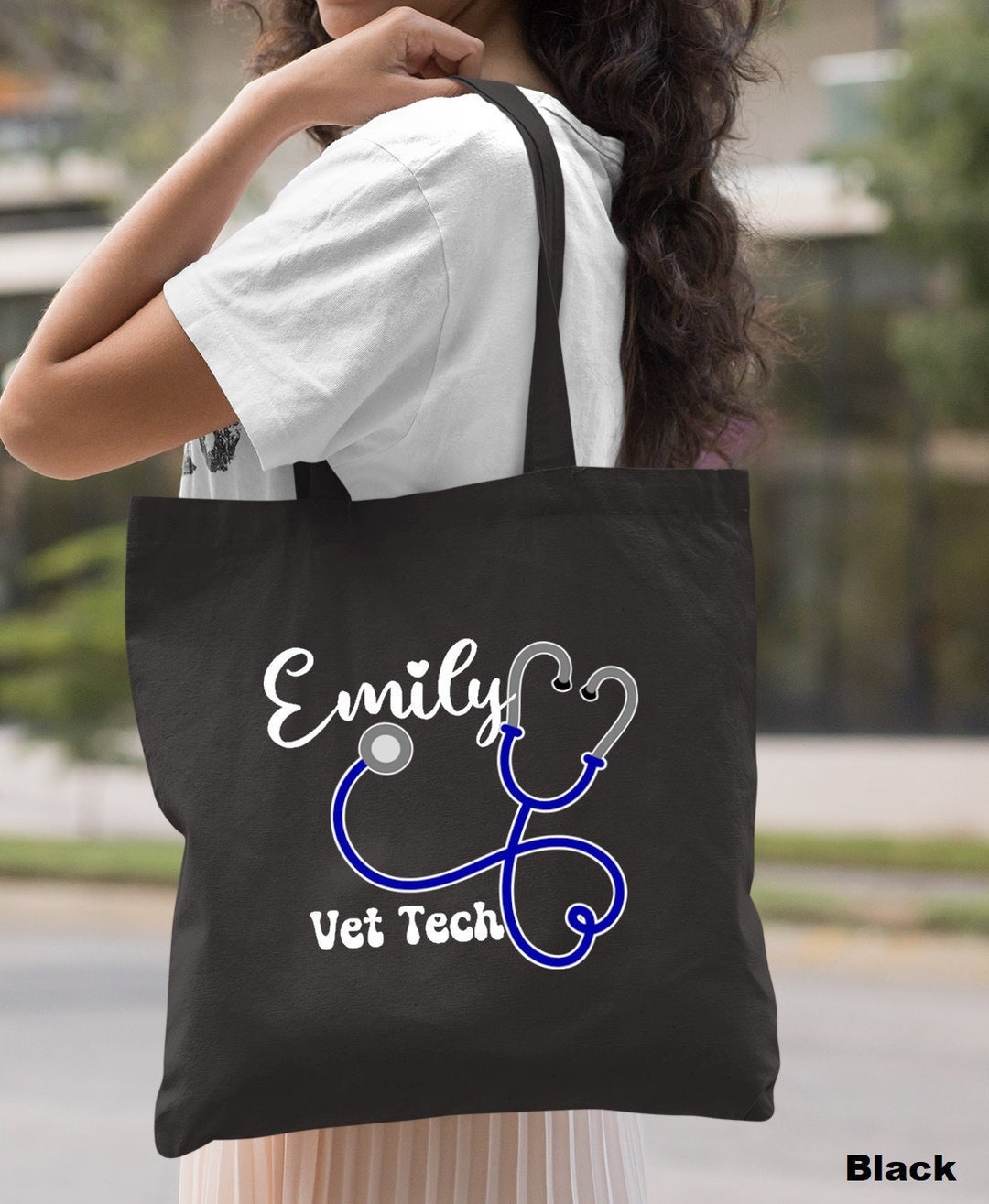 Personalized Vet Tech Stethoscope Tote Bag, Custom Veterinarian Gift ...