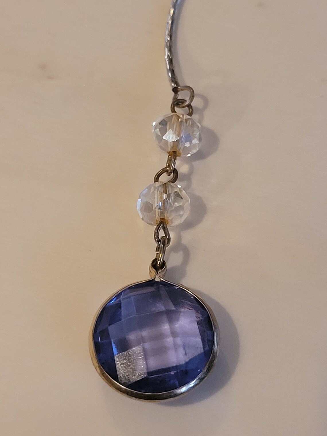 Wraparound Elastic Bookmark With Bead Chain and Blue Pendant - Etsy