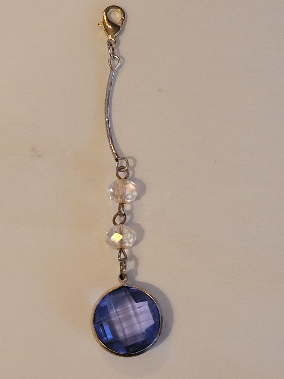 Wraparound Elastic Bookmark With Bead Chain and Blue Pendant - Etsy